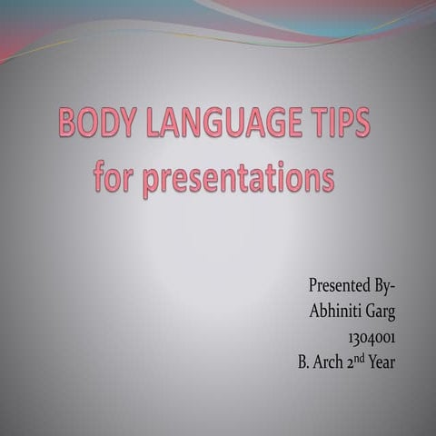 Body language tips | PPTX