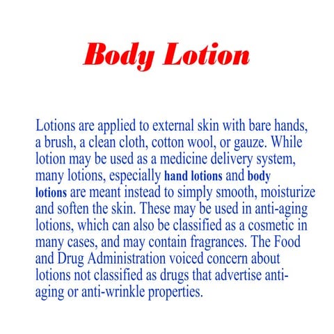 Body lotion | PPT