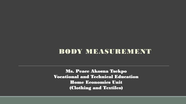 Taking Clients Body Measurement | PPTX
