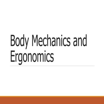 Body Mechanics in Nursing | PPTX
