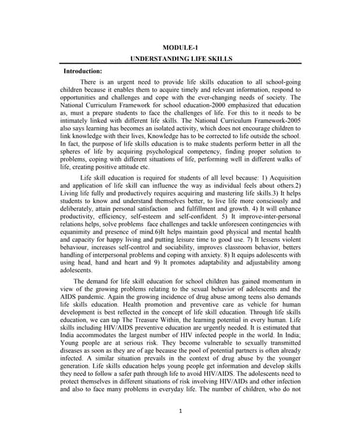 Life skills objective type question and answers | PDF