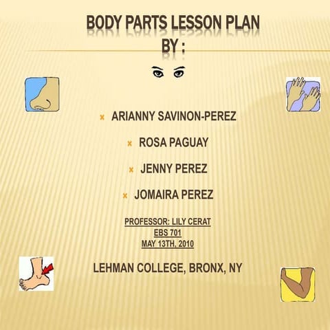 Body parts Unit lesson Plans by Arianny Saviñòn & Team | PPSX