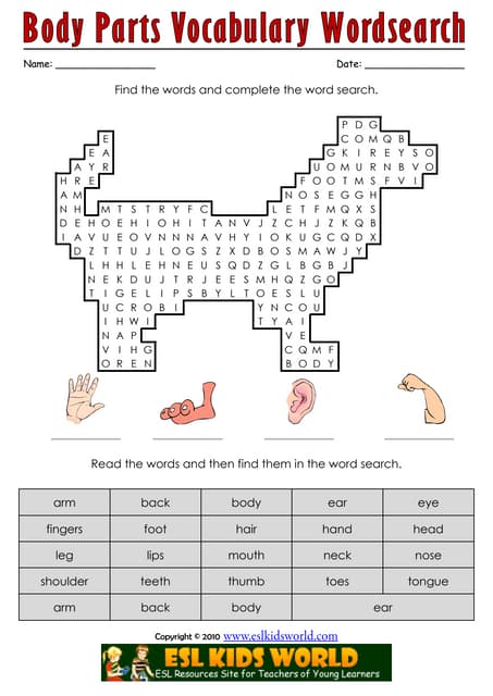 Body Parts Vocabulary Wordsearch PDF body-parts-vocabulary-wordsearch-pdf