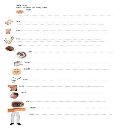 Body parts writing alışıtırması | DOC