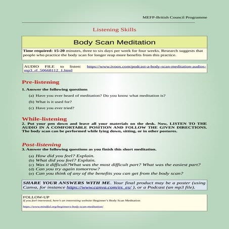 LISTENING: Body Scan activity | PDF