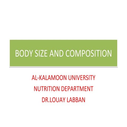 Body size and composition1 | PPT