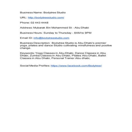 Body tree studio | DOCX