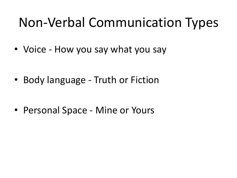 Types Of Nonverbal Communication