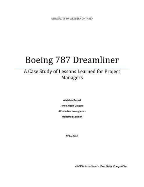 Case analysis boeing 787 | PDF