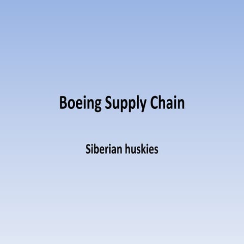 Boeing supply chain | PPTX