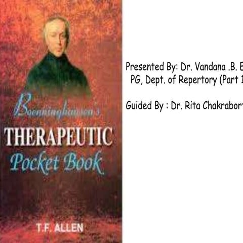 Boenninghausen’s therapeutic pocket book[btpb] | PPTX