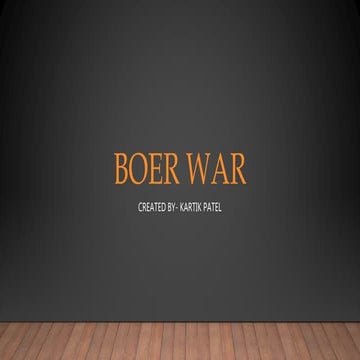 Boer War | PPT | Free Download