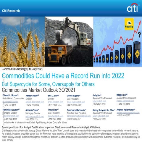 BofA - Commodities Outlook - As of 3Q21. | PDF