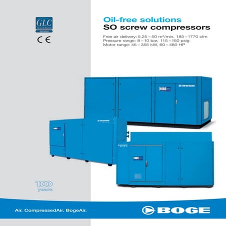 Boge screw air compressors--oil free solutions | PDF