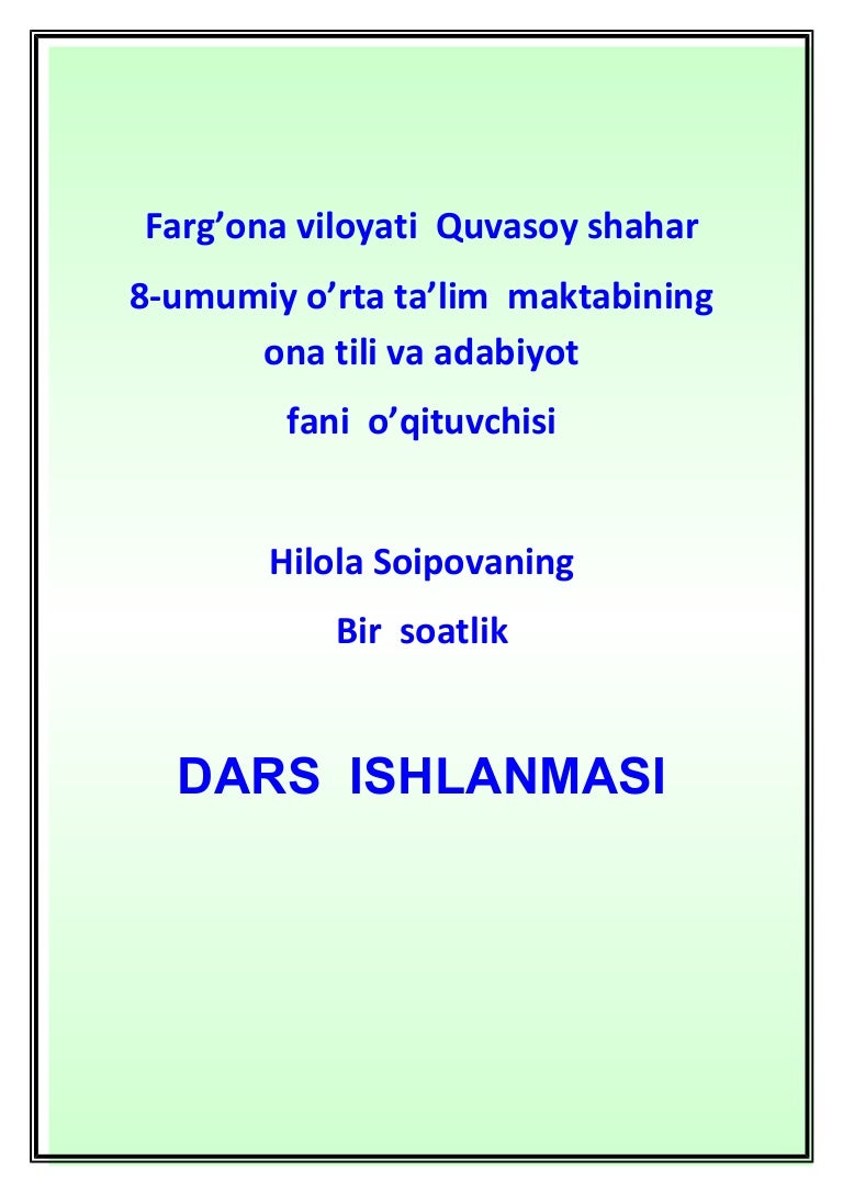Dars ishlanma: Bog`lovchilar