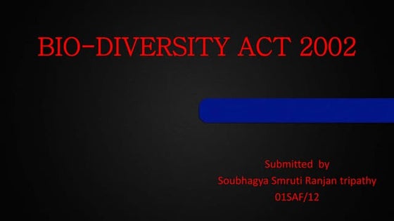 NATIONAL BIODIVERSITY AUTHORITY | PPT