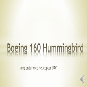 Boieng a 160 hummingbird, usa long-endurance helicopter uav | PPTX