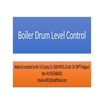 Boiler Drum Level Control.pptx for power plant personnel | PPTX