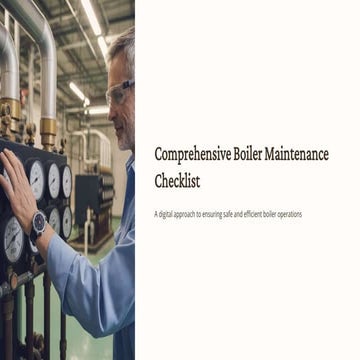 Boiler Maintenance Checklist with eAuditor Audits & Inspections | PDF
