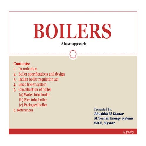Boilers (A basic approach) | PDF