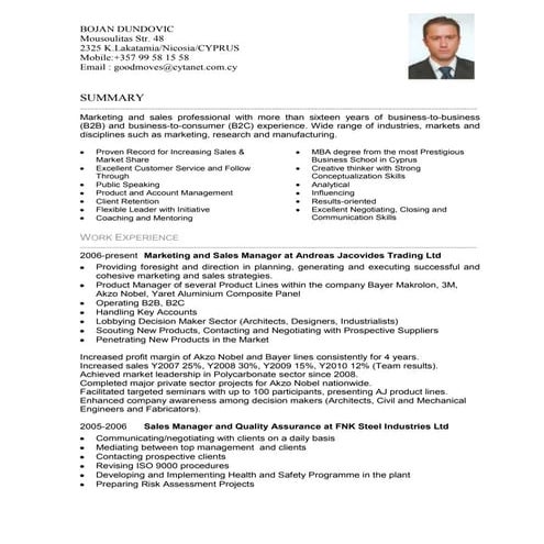 Bojan Dundovic Cv | DOCX