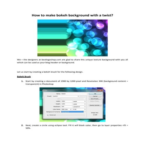 Bokeh with a twist | DOCX