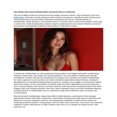 How Bokep Indo Impacts Relationships and Social Norms in Indonesia | PPT