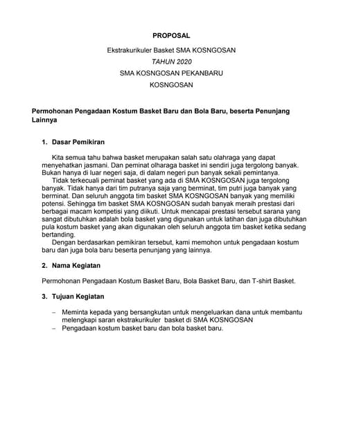 Proposal kegiatan olahraga dan seni | PDF