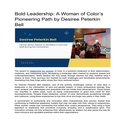 Bold Leadership_ A Woman of Color’s Pioneering Path by Desiree Peterkin ...