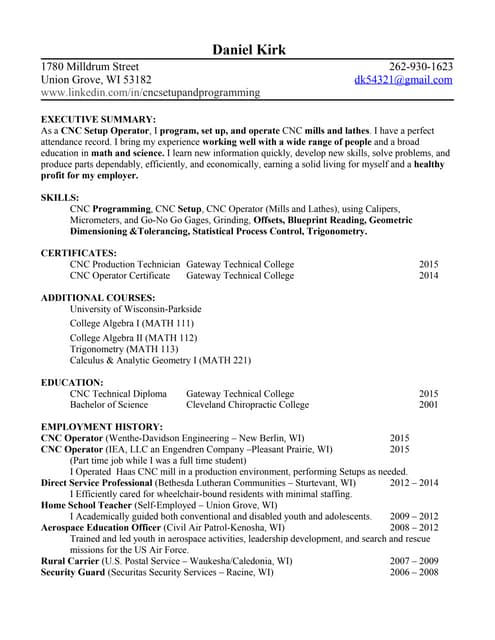 Freddys Resume cnc | DOCX