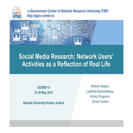 Lyudmilla Bershadskaya, Radomir Bolgov, Andrei Chugunov, Dmitrii Trutnev, Social Media Research ...
