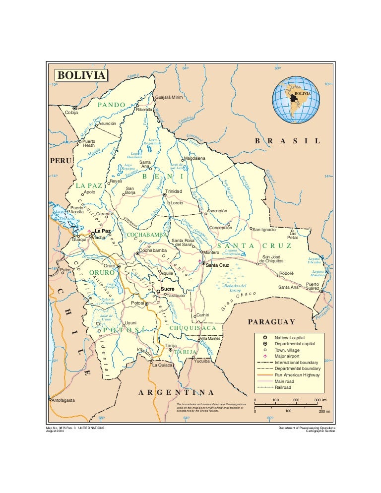 Bolivia mapa hidrografico