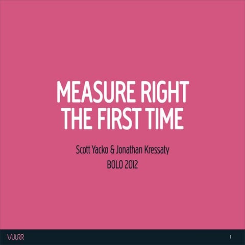Measure Right The First Time | PDF