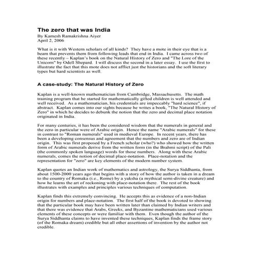 Boloji version of the indian zero (april 2006) | PDF | Hinduism ...