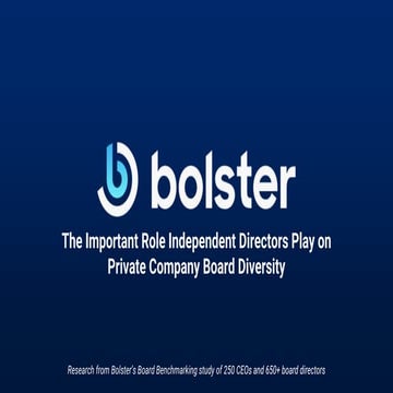 Bolster's Board Benchmarking Study | PPTX