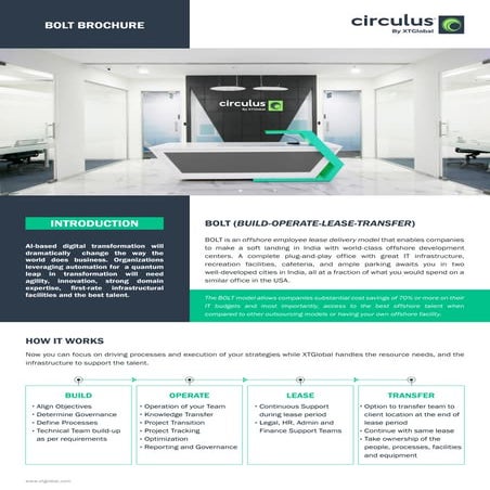 Build Operate Lease Transfer (BOLT) Brochure | Offshore Partnership | PDF