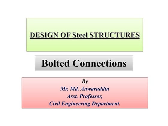 Design of bolted connections | PPT