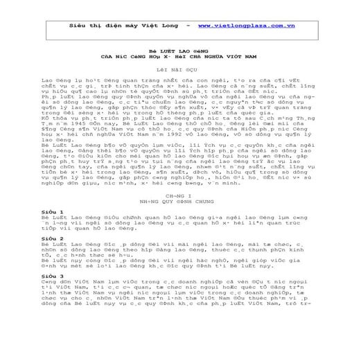 Bo luat lao dong, bộ luật lao động | PDF