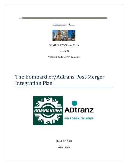 Presentation Bombardier | PPTX