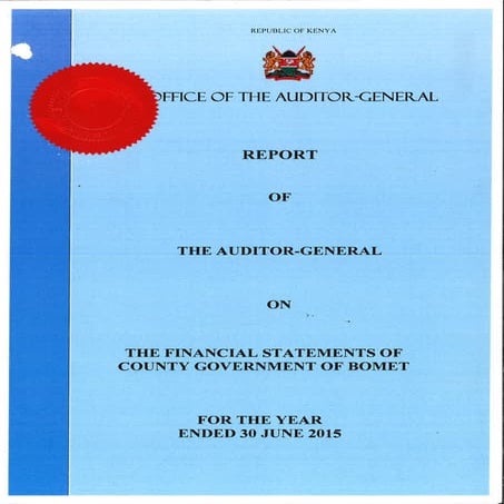 Bomet County Audit Report 2014/15 | PDF