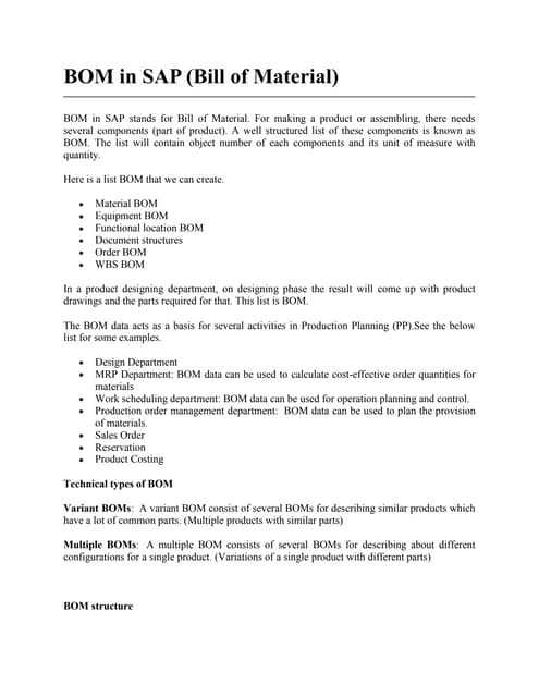 Bill of material | PPTX