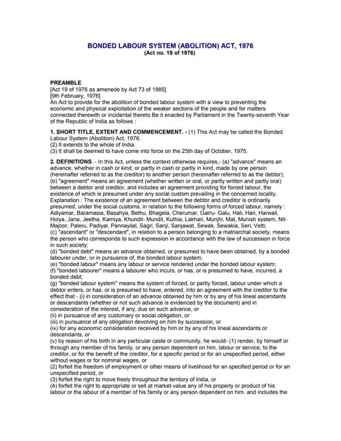 Bonded labour system | PPTX