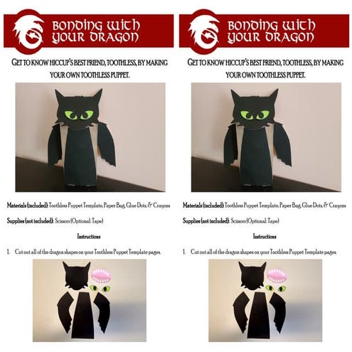 How to Train Your Dragon - Toothless Puppet Instructions | PPT