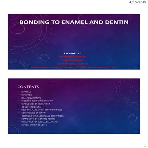 Bonding to Enamel and Dentin (ramkumaradhikari) | PDF