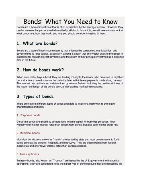 Understanding Bonds: Secured vs. Unsecured | PPT