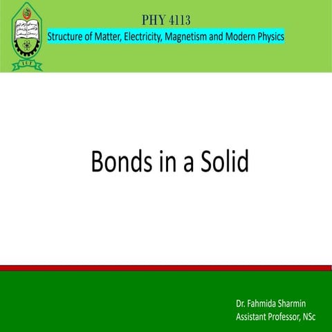 Bonding in solids | PPTX