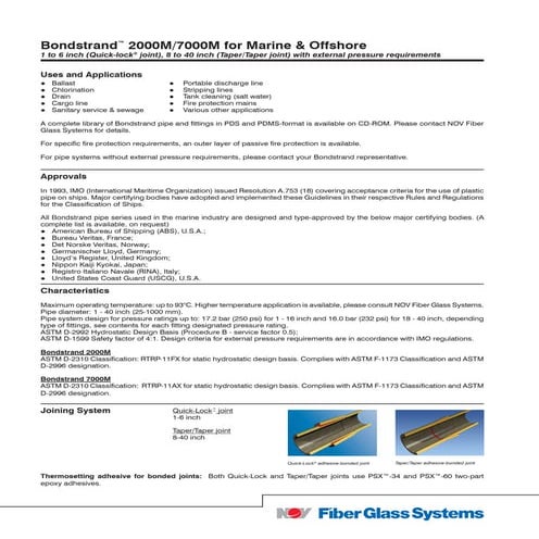 Bondstrand serie 2000 m-7000m product data | PDF | Science