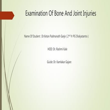 Bone and joint injury | PPTX