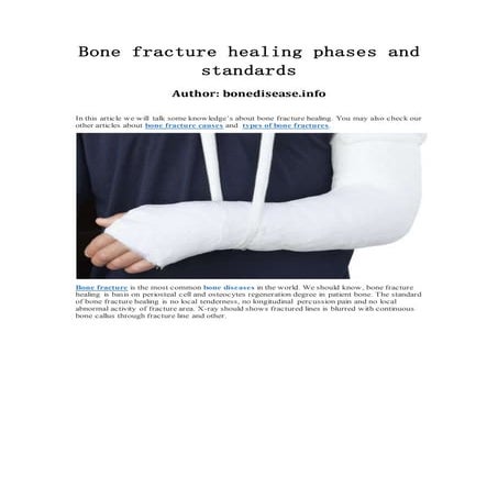 Bone fracture healing phases and standards www.bonedisease.info