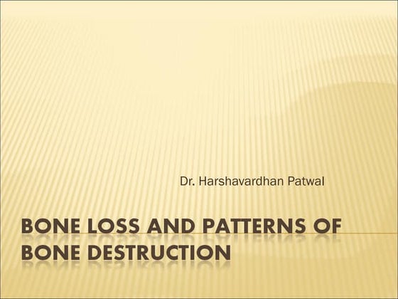 Patterns of bone destruction in periodontics | PPTX